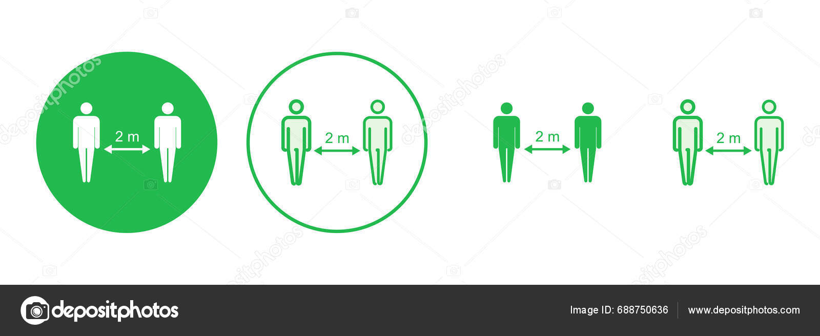 Social Distance Icon Set Social Distancing Icon Self Quarantine Sign ...