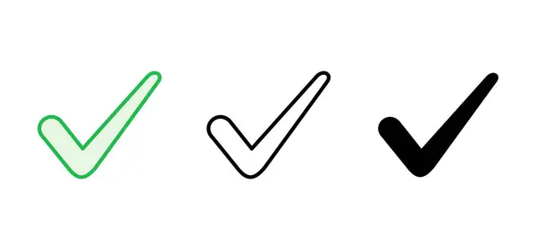 Kontrollmärke Inställt Kontrollera Markeringsikonen Bockmarkering ...