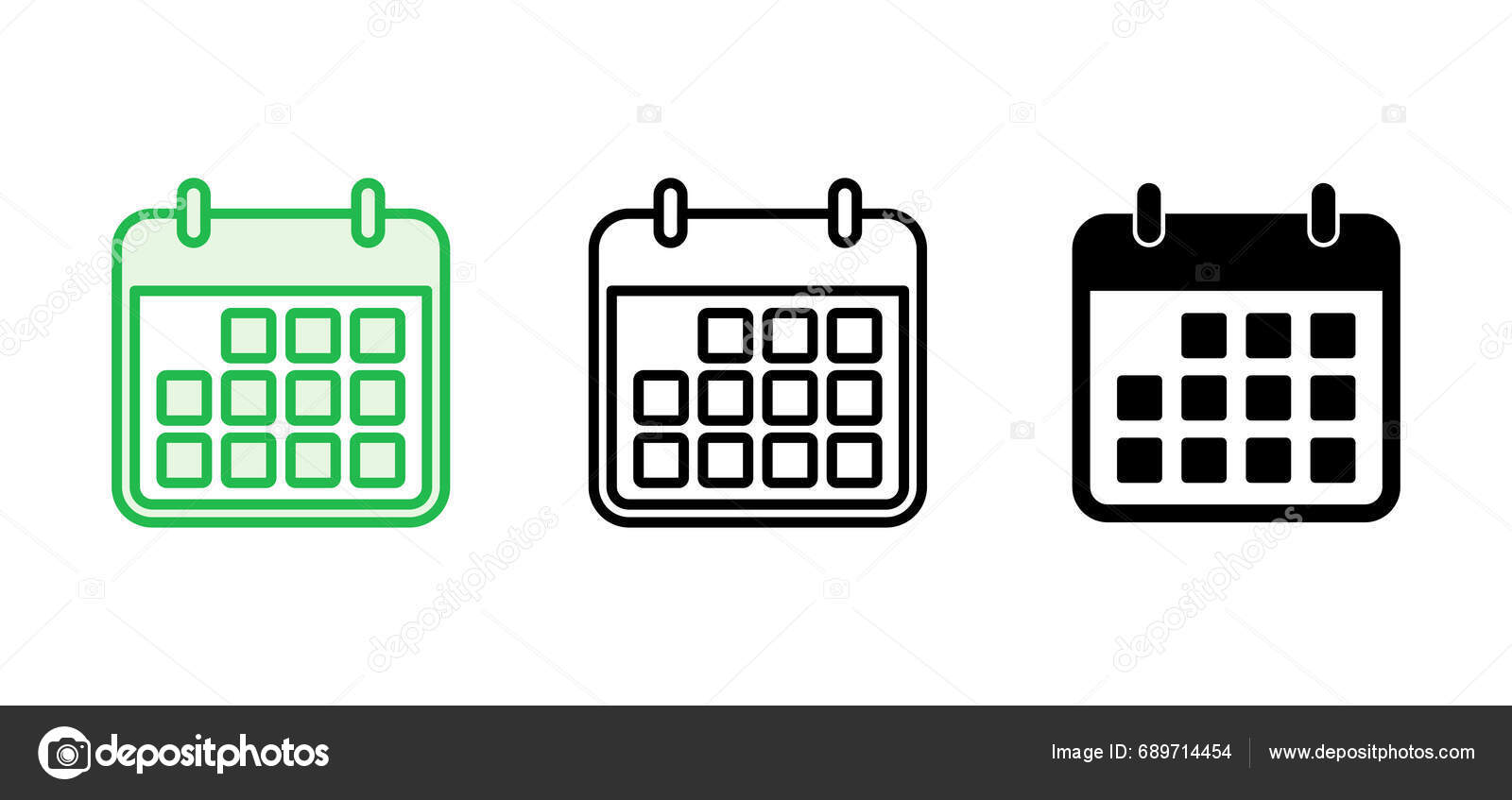 Calendar Icon Set Calender Symbol Calendar Vector Icon Stock Vector by ...