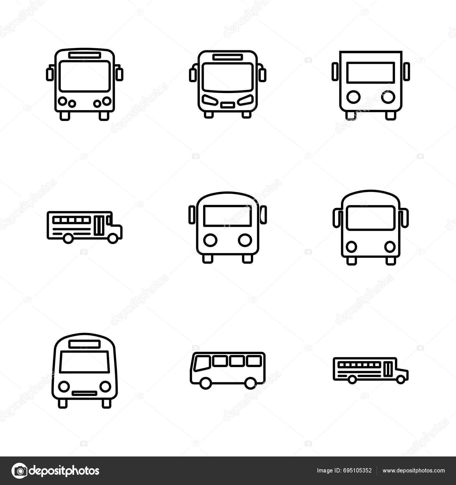 Conjunto Iconos Autobús Icono Vector Bus Vector de stock por ©avastudio ...