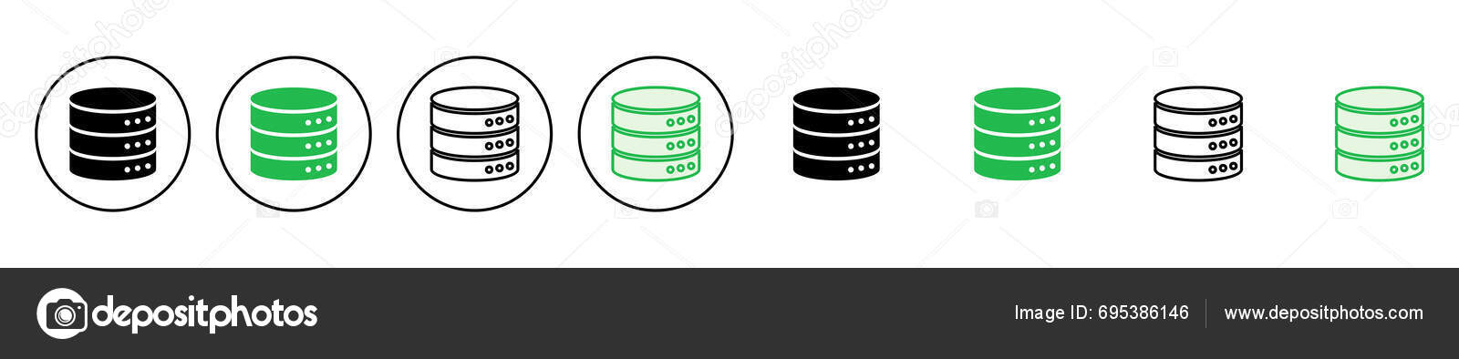 Database Icon Set Database Vector Icon Stock Vector by ©avastudio 695386146