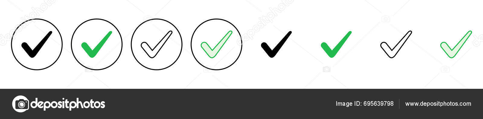 Kontrollmärke Inställt Kontrollera Markeringsikonen Bockmarkering ...