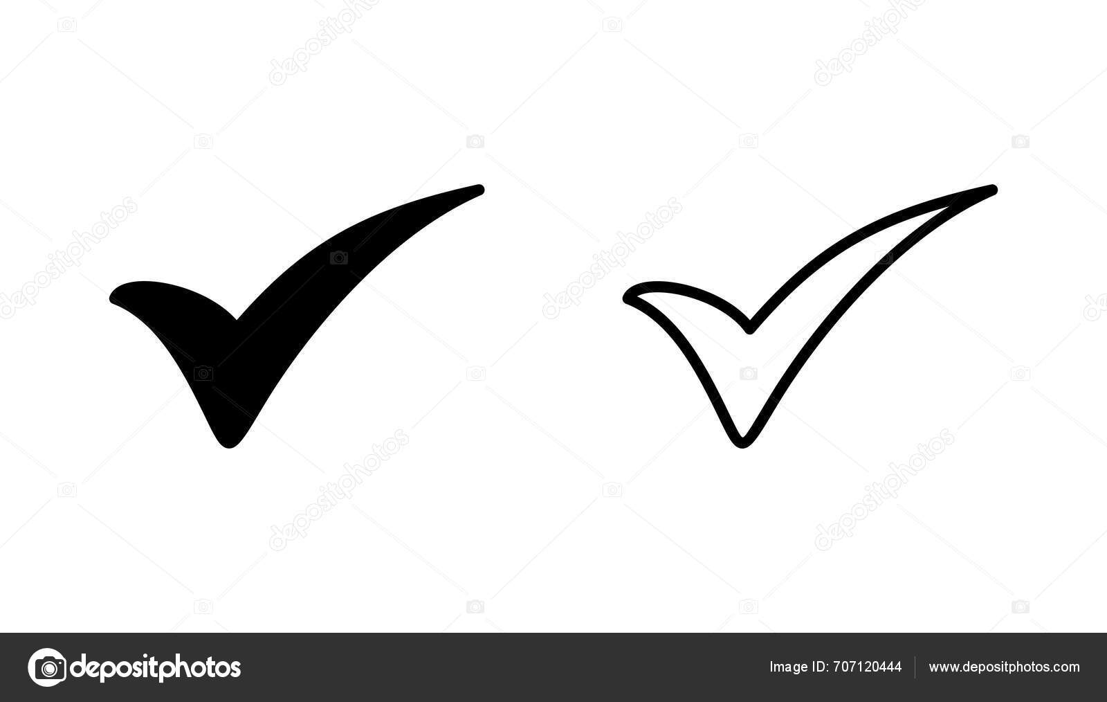 Check Mark Icon Set Check Mark Icon Tick Mark Symbol Stock Vector by ...