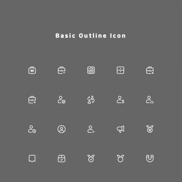 Basic One Color Line Vector Illustration Icons Stock Vector by ...