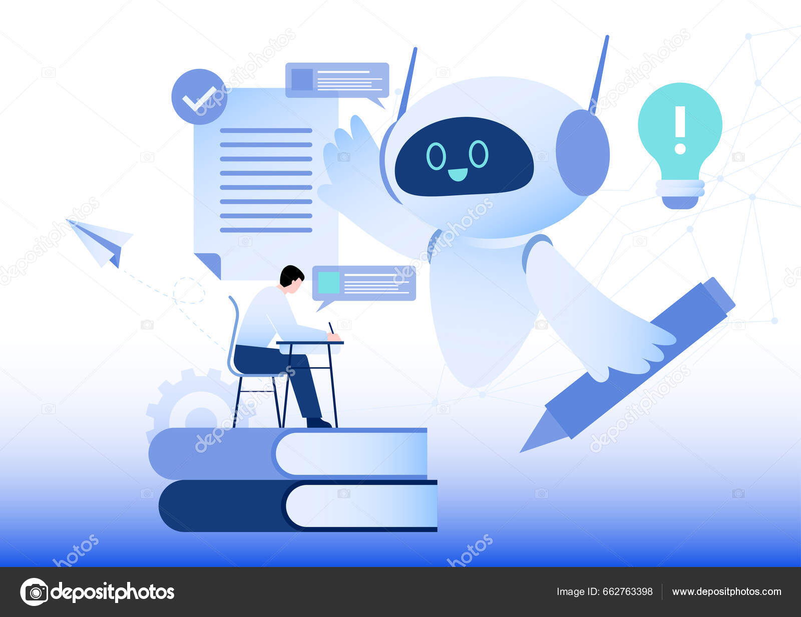 Inteligencia Artificial Inteligencia Artificial Robot Redacción Vector ...
