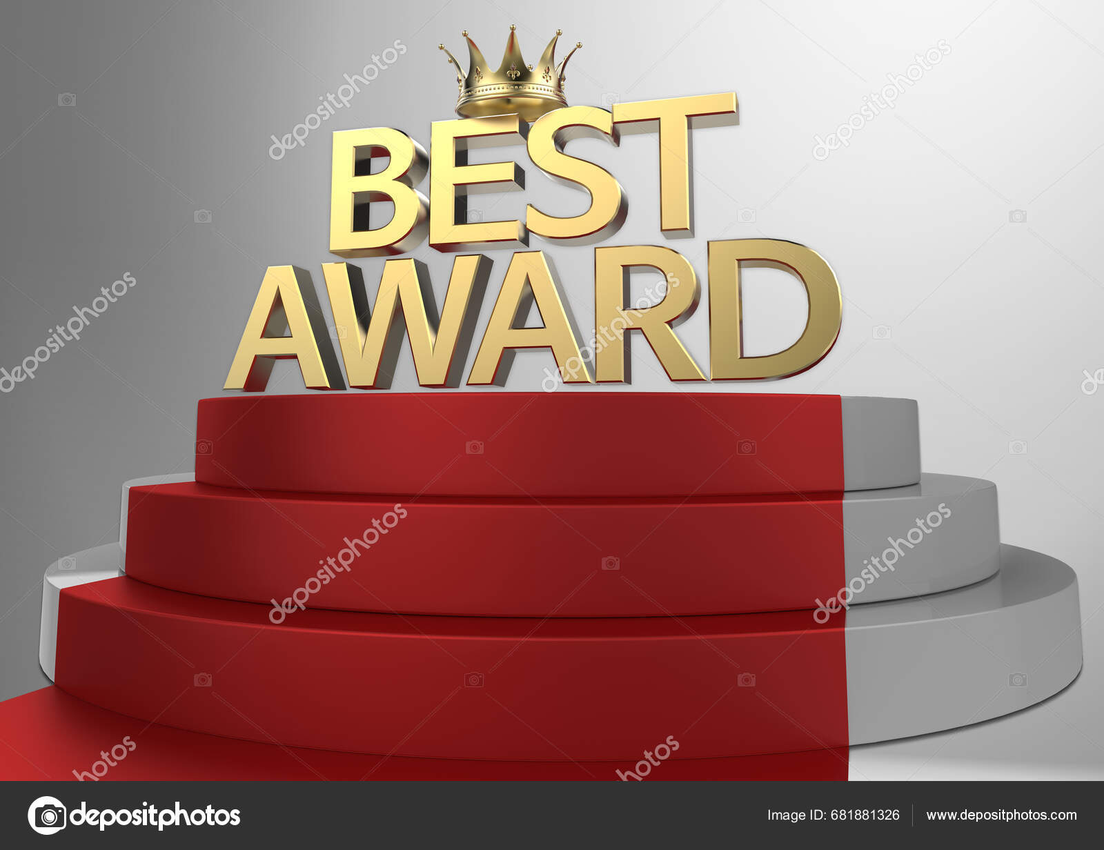 Highest Award Graphic Image Red Carpet Podium Crown — Stock Photo ...