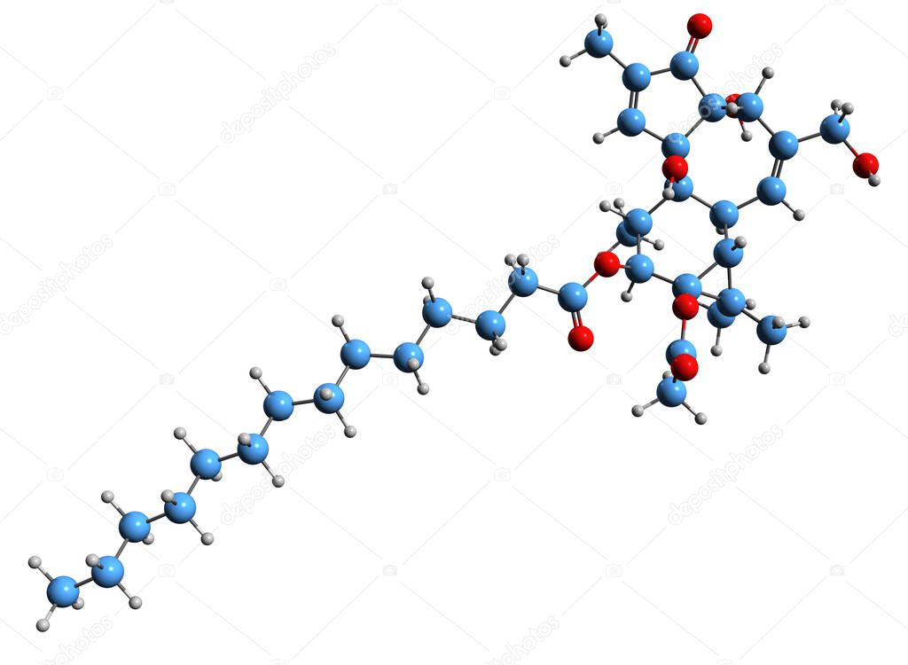 Imagen 3D de la fórmula esquelética del éster de forbol - estructura ...