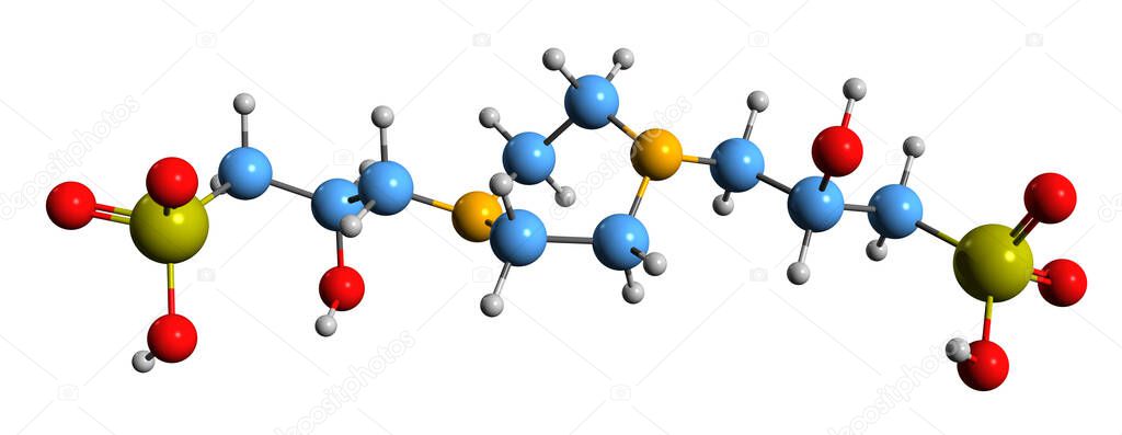 Imagen 3D de la f rmula esquel tica POPSO - estructura qu mica molecular del agente tamponante ...