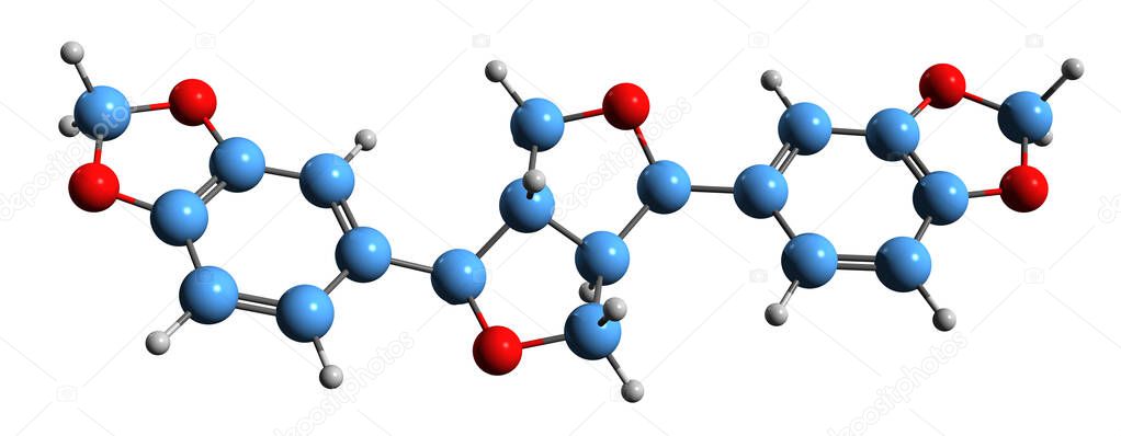 Imagen 3D de la fórmula esquelética de Sesamin - estructura química ...