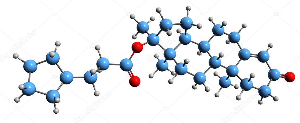 Imagen 3D de la fórmula esquelética del cypionate de la testosterona ...