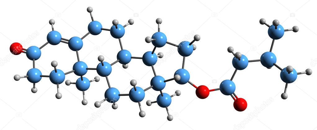 Imagen 3D de la fórmula esquelética de isovalerato de testosterona ...
