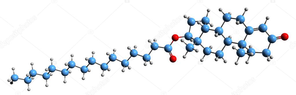 Imagen 3D de la fórmula esquelética palmitato de testosterona ...