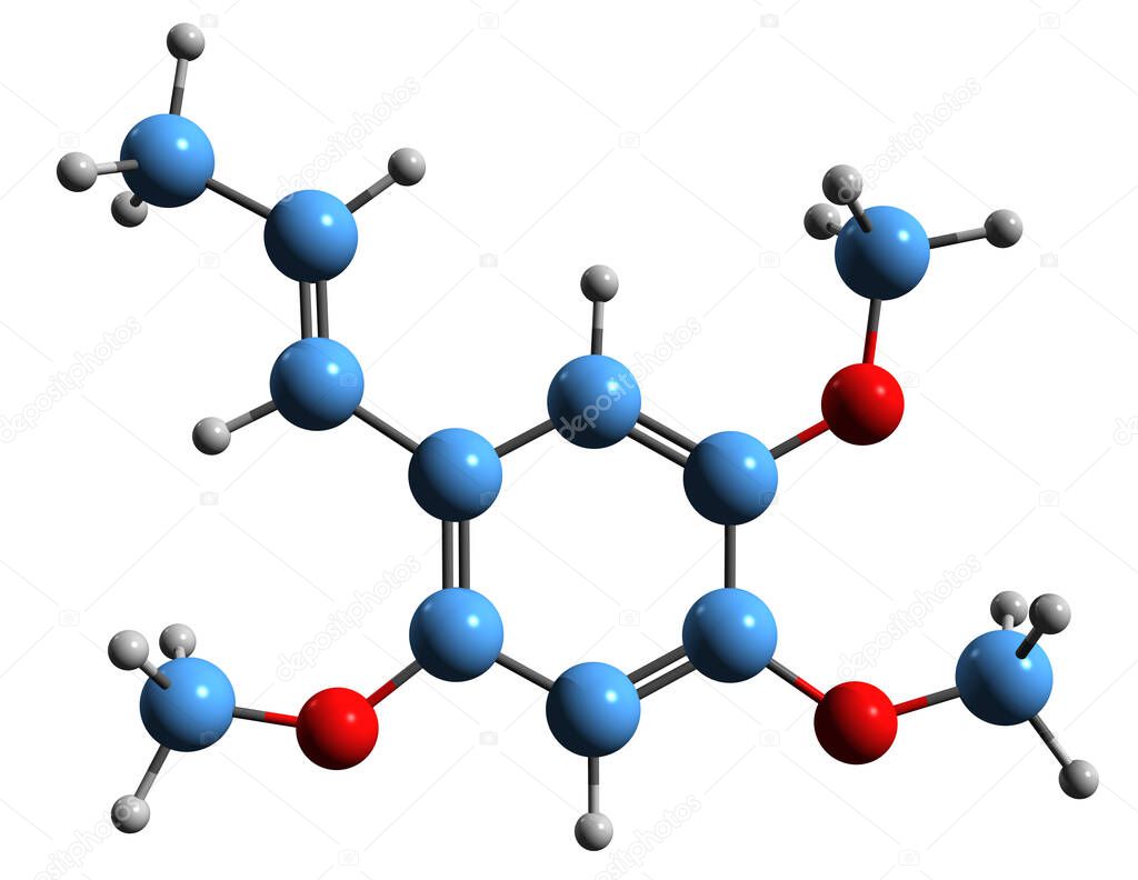 Imagen 3D de la fórmula esquelética de Asarone - estructura química ...