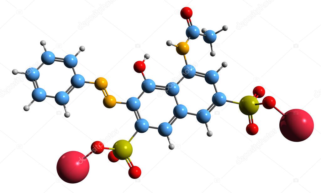 Imagen 3D de la fórmula esquelética de azofloxina - estructura química ...