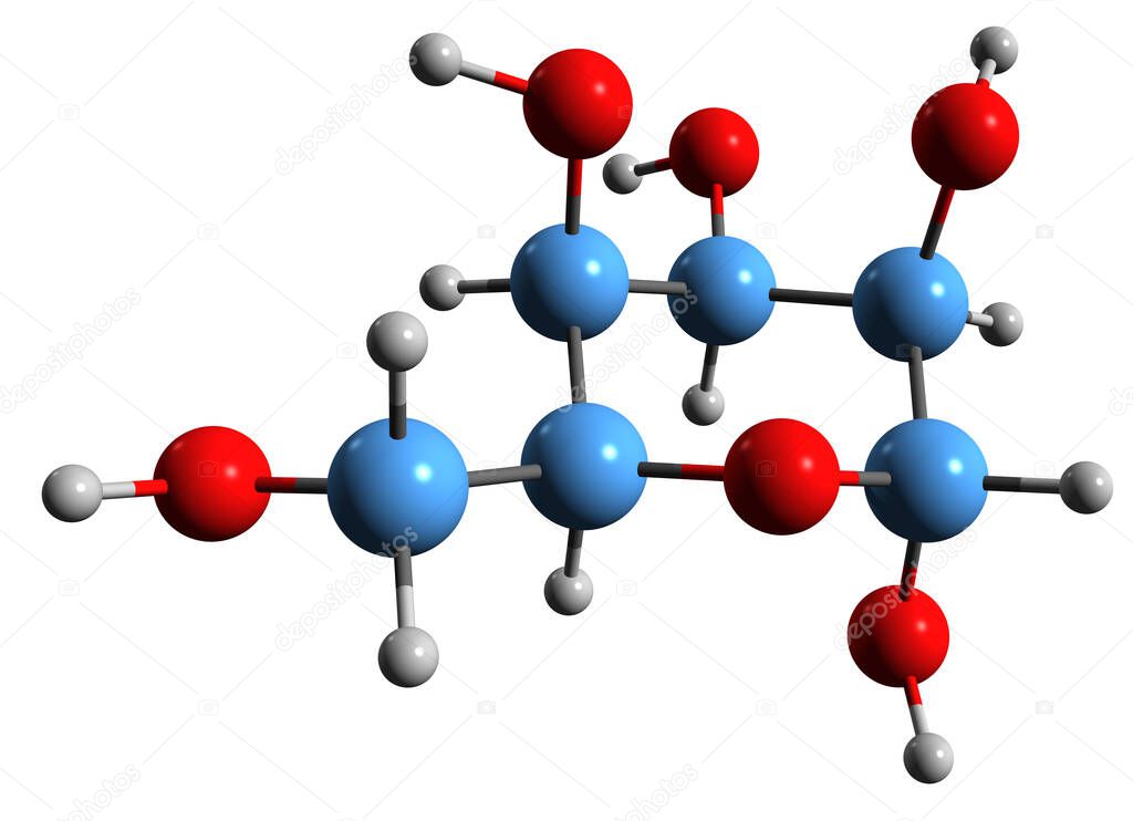 Imagen 3D de la fórmula esquelética alosa - estructura química ...