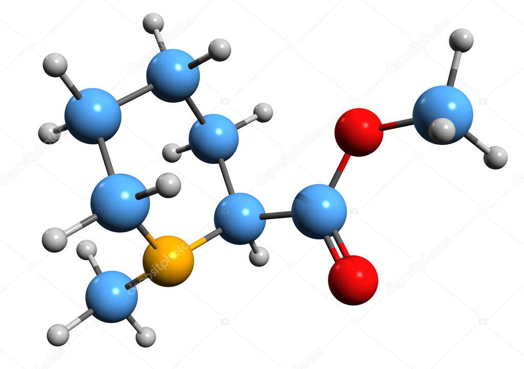 Imagen 3D de la fórmula esquelética de Arecoline - estructura química ...