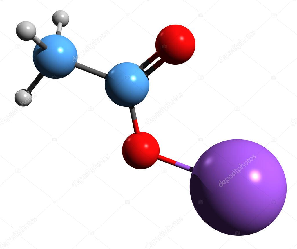 Imagen 3D de la fórmula esquelética del acetato de sodio - estructura ...
