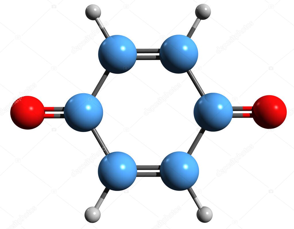 Imagen 3D de la fórmula esquelética de Benzoquinona - estructura ...