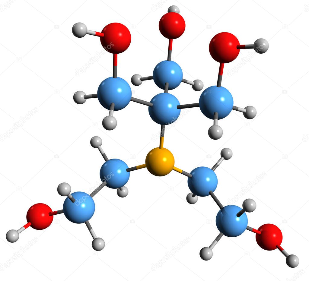 Imagen 3D de la fórmula esquelética BIS-TRIS Buffer: estructura química ... Imagen 3D de la fórmula esquelética BIS-TRIS Buffer: estructura química ...