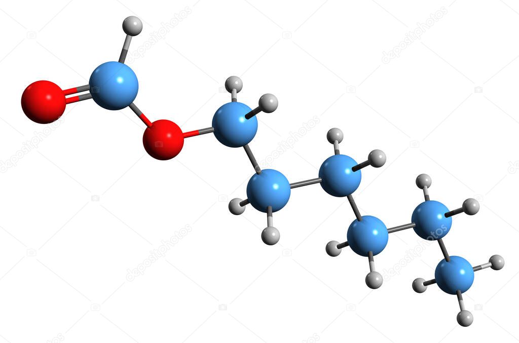 Imagen 3D de la fórmula esquelética del formiato de hexilo - estructura ...