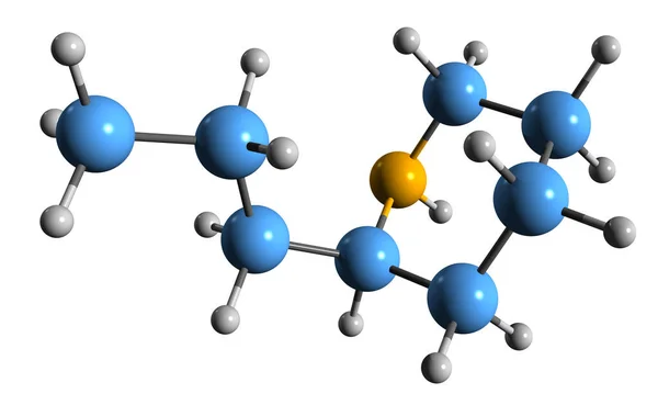 Imagen 3D de la fórmula esquelética coniina - estructura química ...