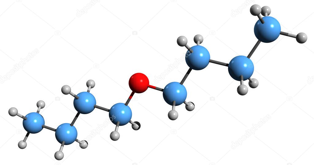 Imagen 3D de la fórmula esquelética del éter de dibutilo - estructura ...