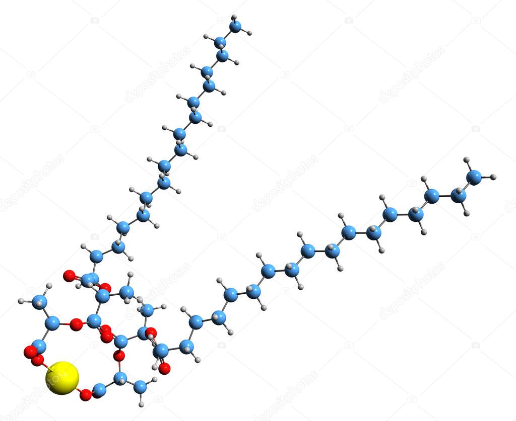 Imagen 3D de la fórmula esquelética de lactilato estearoil cálcico ...