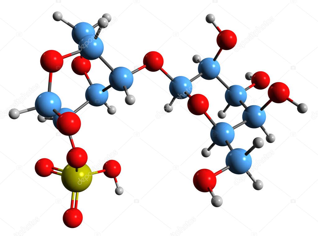 Imagen 3D de la fórmula esquelética de Carragenán - estructura química ...
