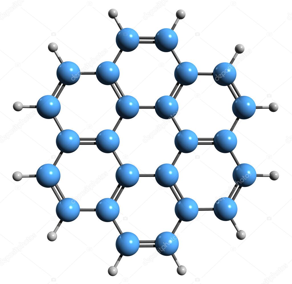Imagen 3D de la fórmula esquelética del coroneno - estructura química ...