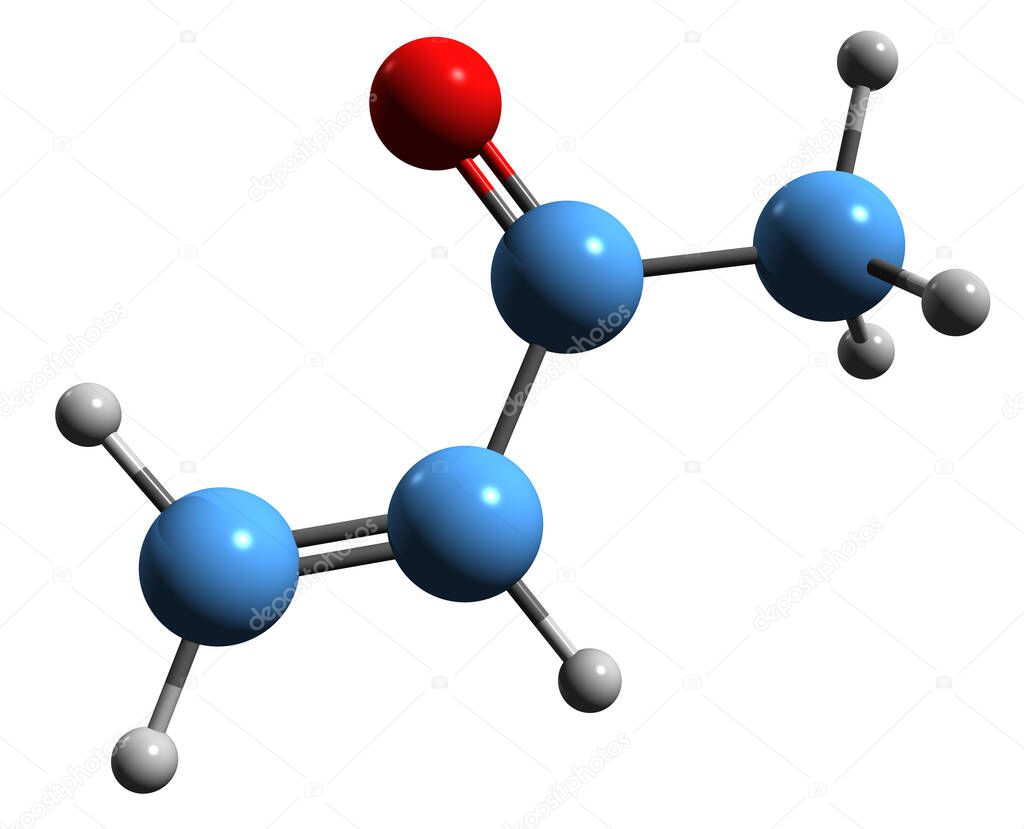 Imagen 3D de la fórmula esquelética de metil vinilo cetona - estructura ...