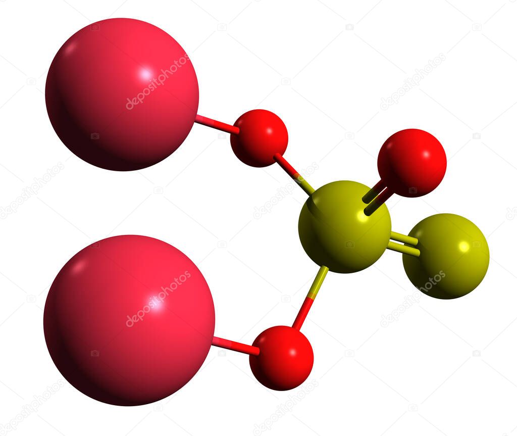 Imagen 3D de Fórmula esquelética de tiosulfato de sodio: estructura ...