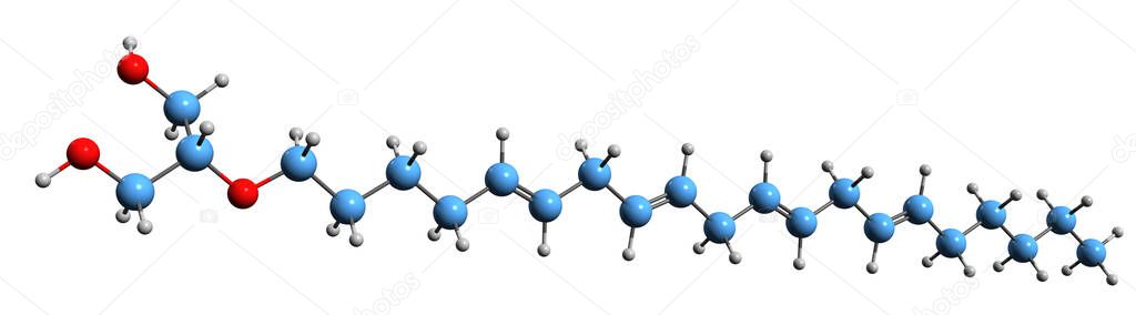 Imagen 3D de la fórmula esquelética del éter de Noladin - estructura ... Imagen 3D de la fórmula esquelética del éter de Noladin - estructura ...