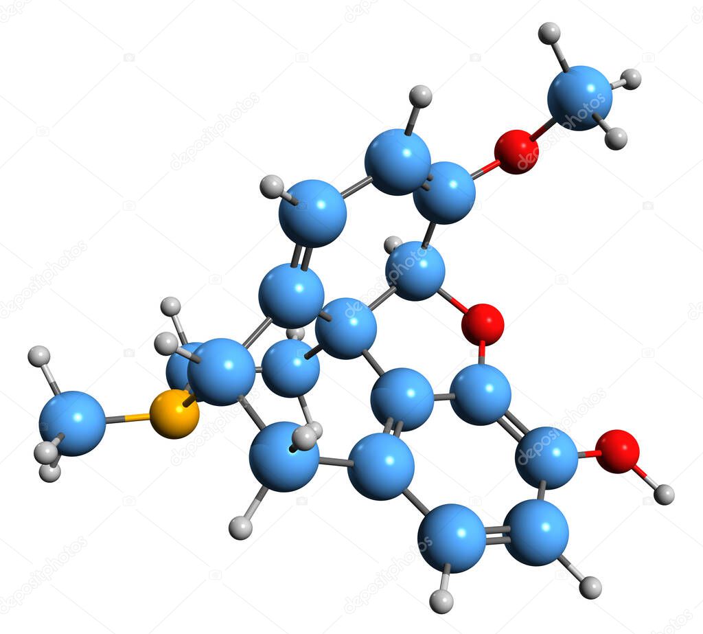 Imagen 3D de la fórmula esquelética de Oripavine - estructura química ...