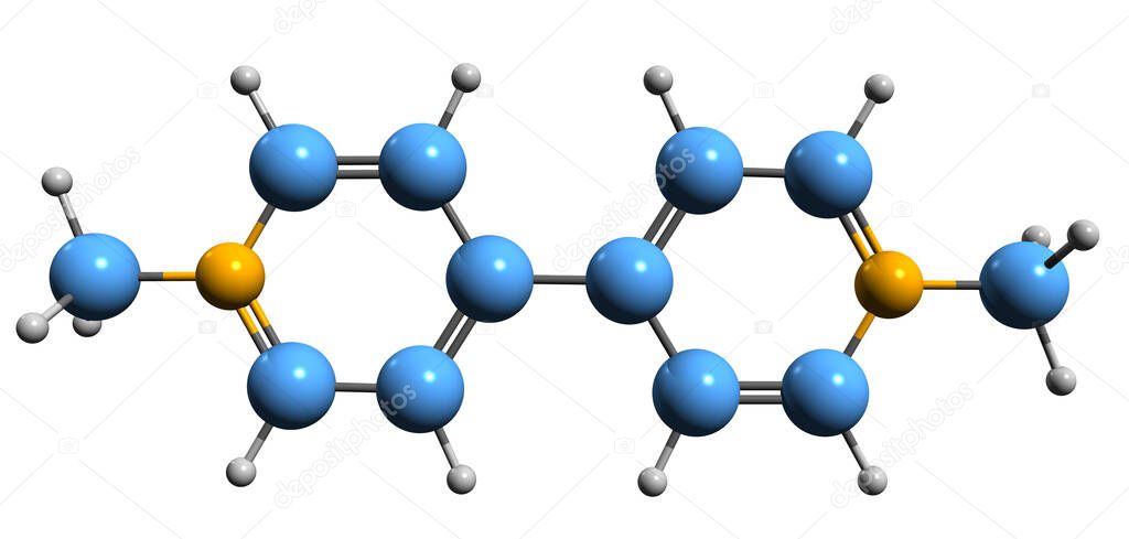 Imagen 3D de la fórmula esquelética del paraquat - estructura química ...