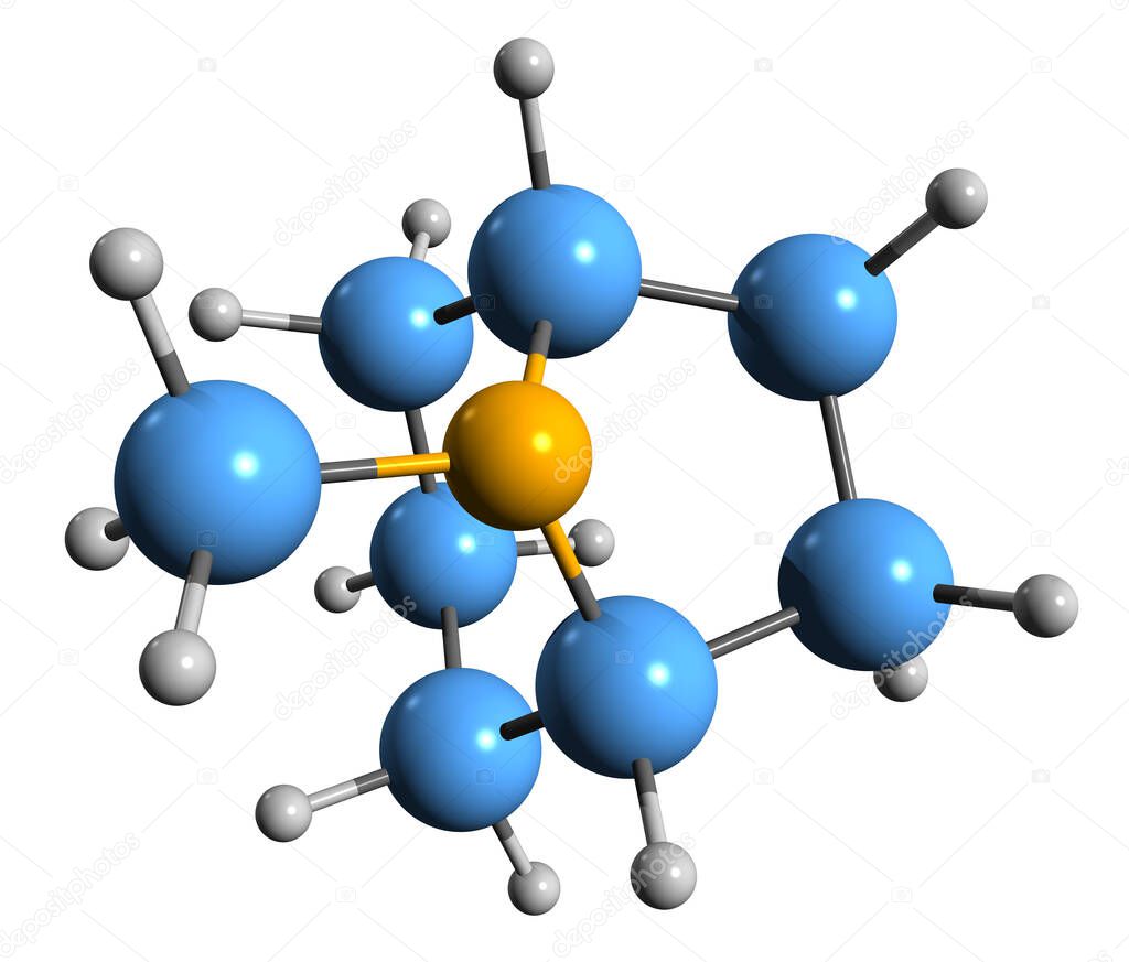 Imagen 3D de la fórmula esquelética de Tropano - estructura química ...