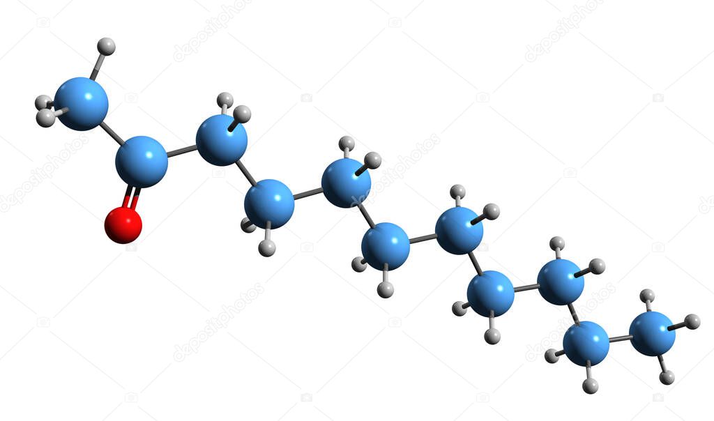 Imagen 3D de la fórmula esquelética de 2-Undecanone - estructura ...