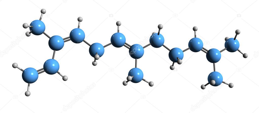 Imagen 3D de la fórmula esquelética de Farneseno - estructura química ...