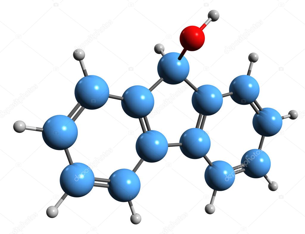 Imagen 3D de la fórmula esquelética del fluorenol - estructura química ...