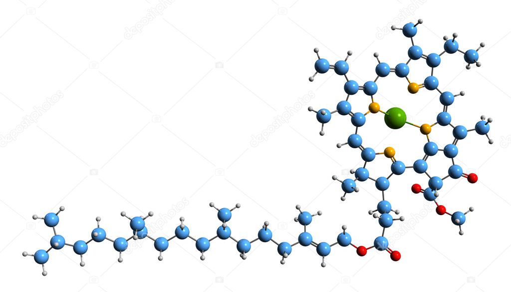 Imagen 3D de la fórmula esquelética de la clorofila - estructura ...