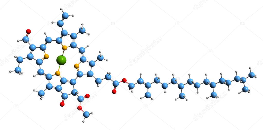 Imagen 3D de la fórmula esquelética de la clorofila b - estructura ...