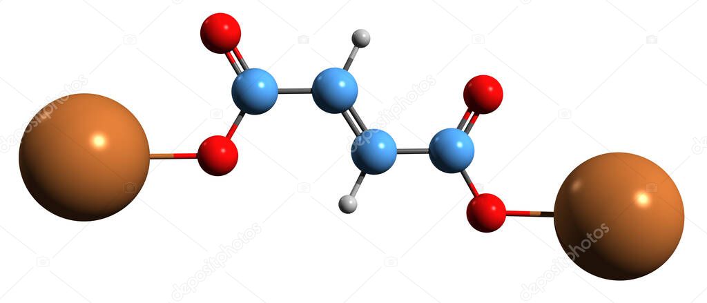Imagen 3D de Fórmula esquelética de fumarato de potasio: estructura ...