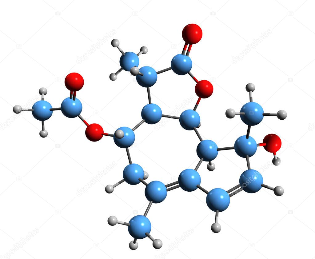 Imagen 3D de la fórmula esquelética de Matricin - estructura química ...