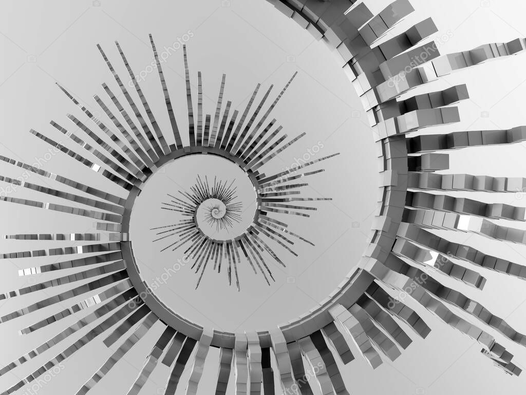 Espiral de Fibonacci - Marco de hélice de imagen 3D aislado sobre fondo ...