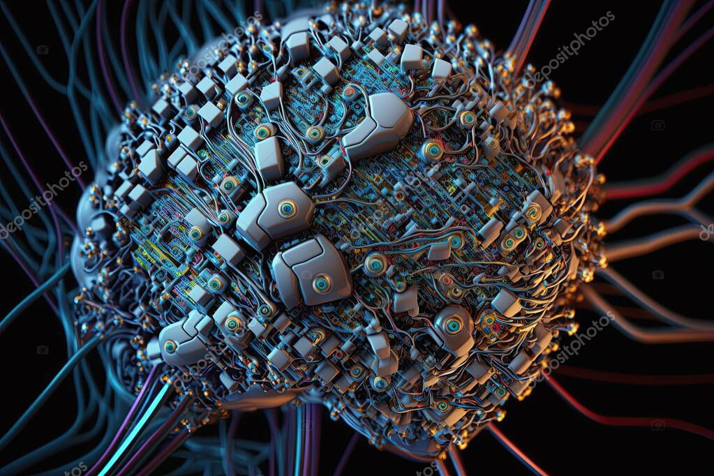 Una red neuronal de un cerebro electrónico es un sistema informático ...