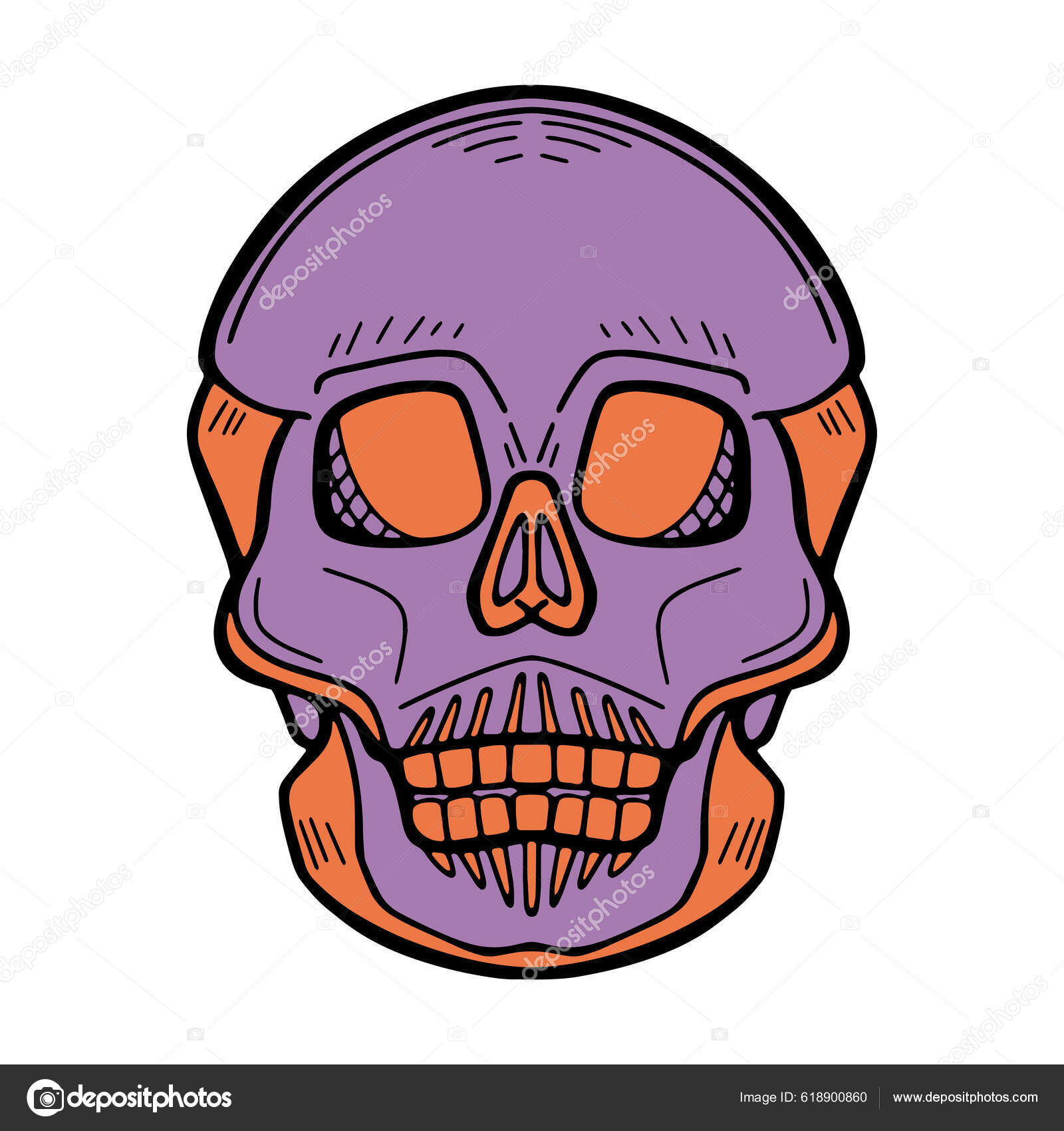 Barevná Lebka Pro Den Smrti Vektorová Ilustrace Stock Vector od ...