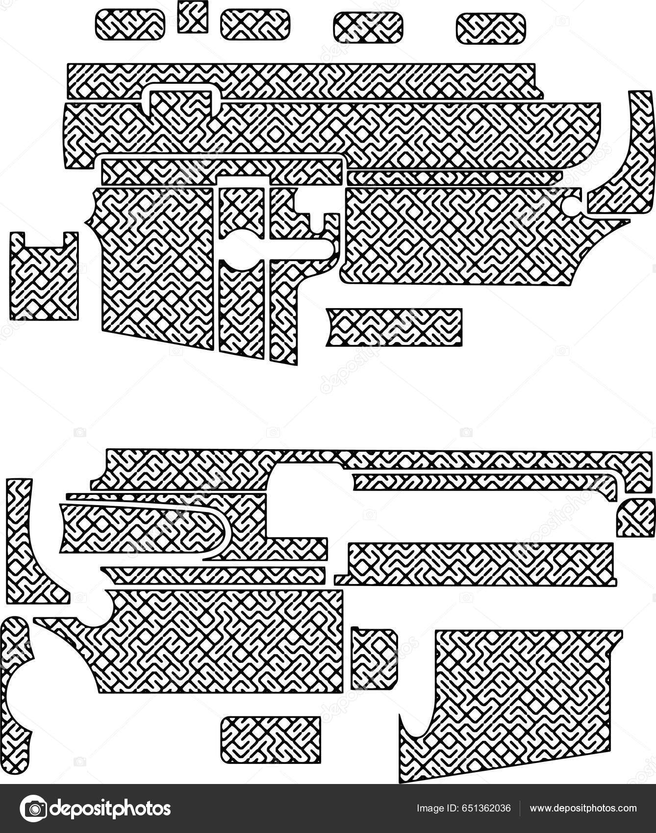 Hand Gun Engraving Template Pattern — Stock Photo © vectoroutlines ...