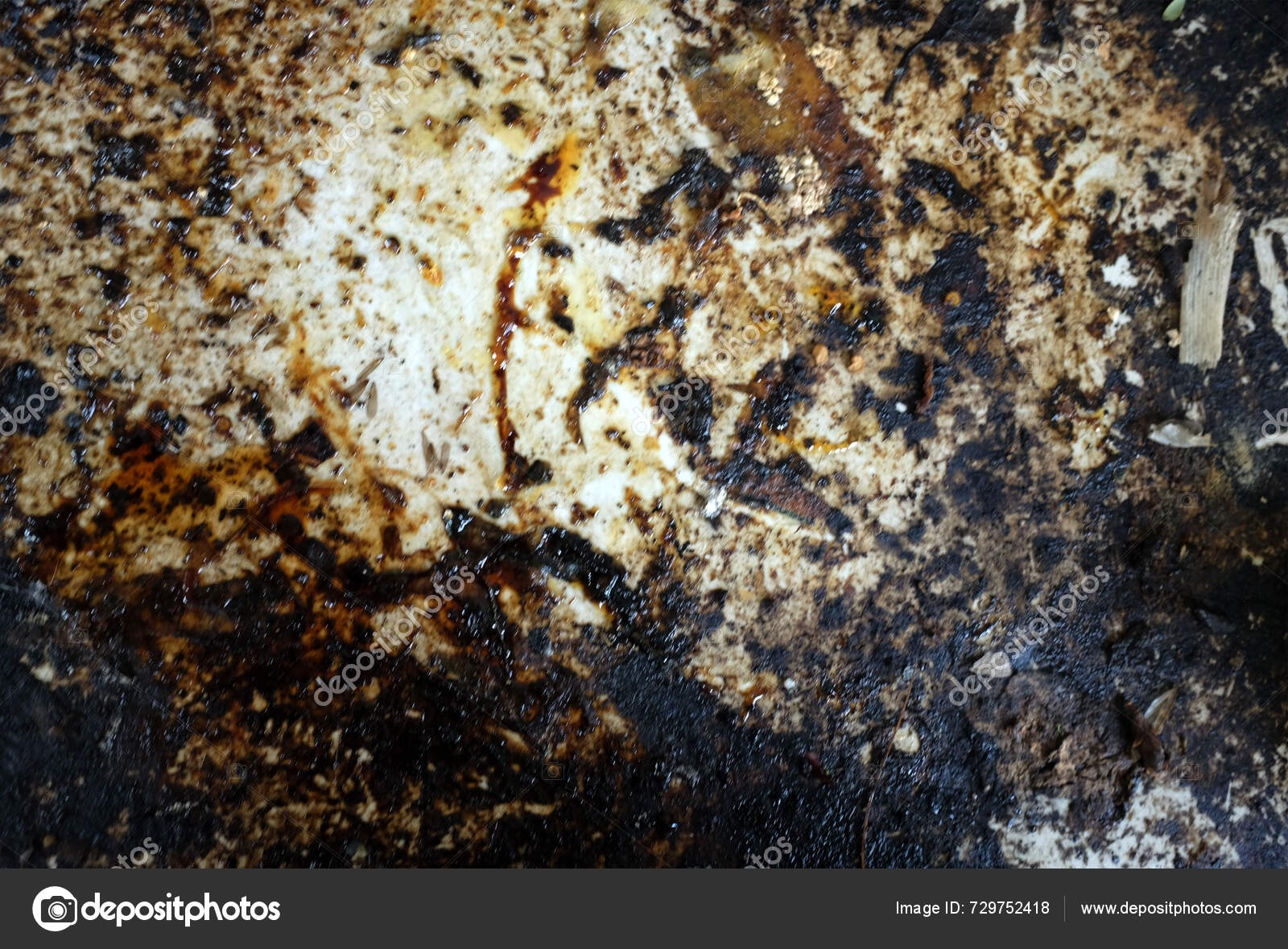 Oil Stains Tile Floor Black Mark Resembling Large Flower Appeared ...