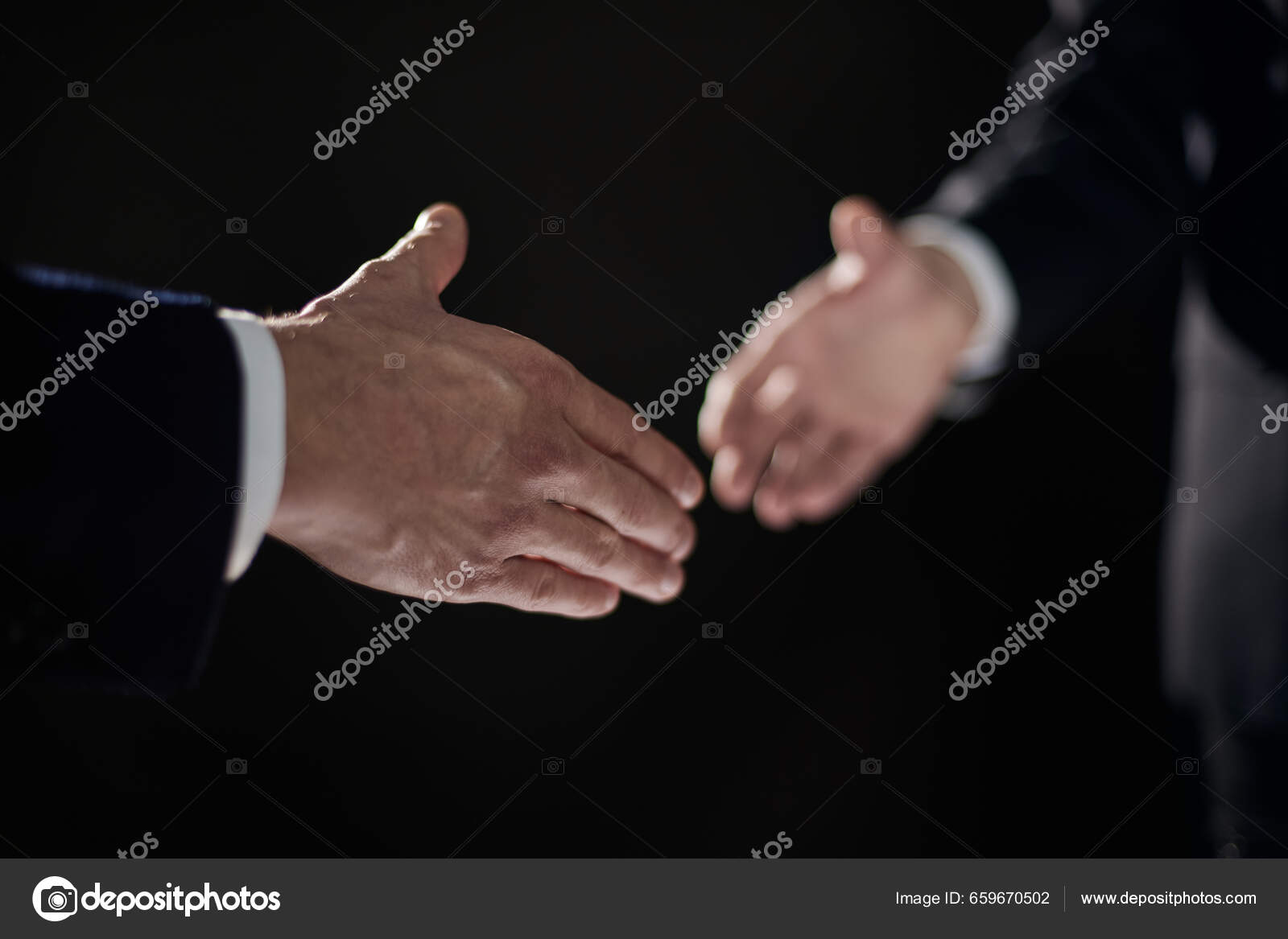Handshake Hand Black Background Success Concept — Stock Photo © Pro.Sto ...