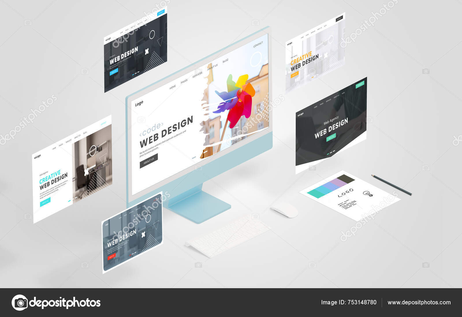 Display Featuring Conceptual Web Design Page Similar Pages Floating ...