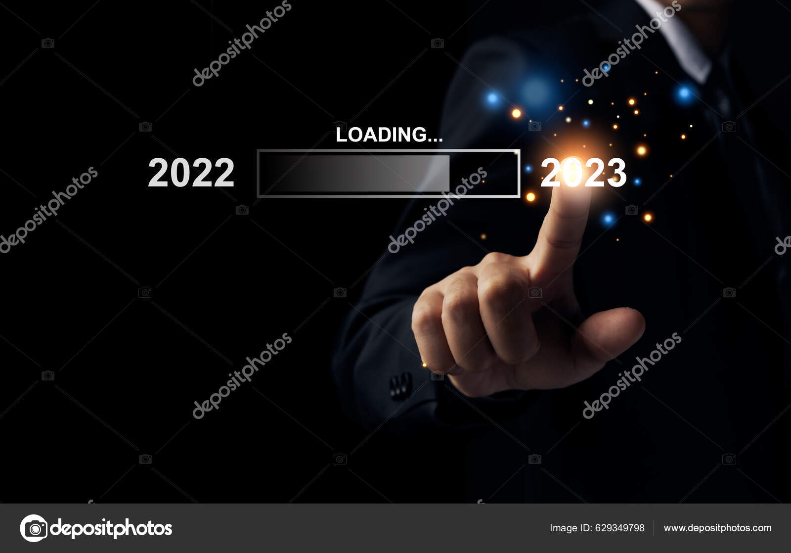 Businessman Pointing 2023 Loading Bar Count 2022 2023 Year Stock Photo ...